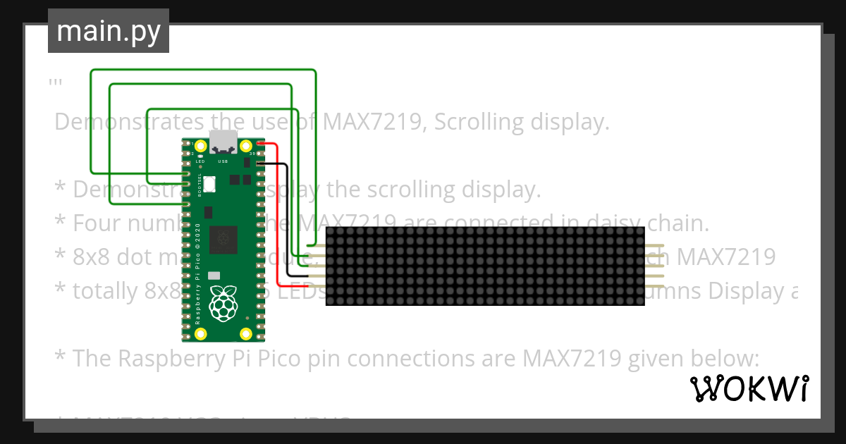 MAX7219 - Wokwi ESP32, STM32, Arduino Simulator