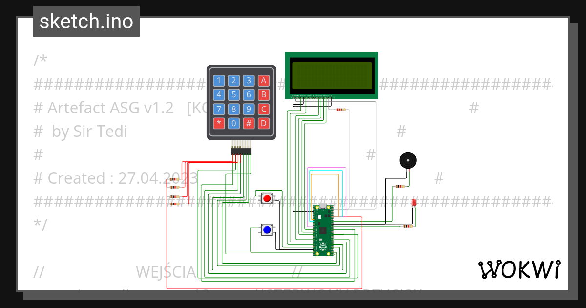 KeyPad v1.2 20x4 [KOSMOS !!] - Wokwi ESP32, STM32, Arduino Simulator