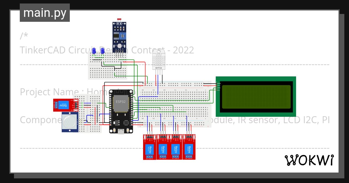 Smarthome assignment - Wokwi Arduino and ESP32 Simulator