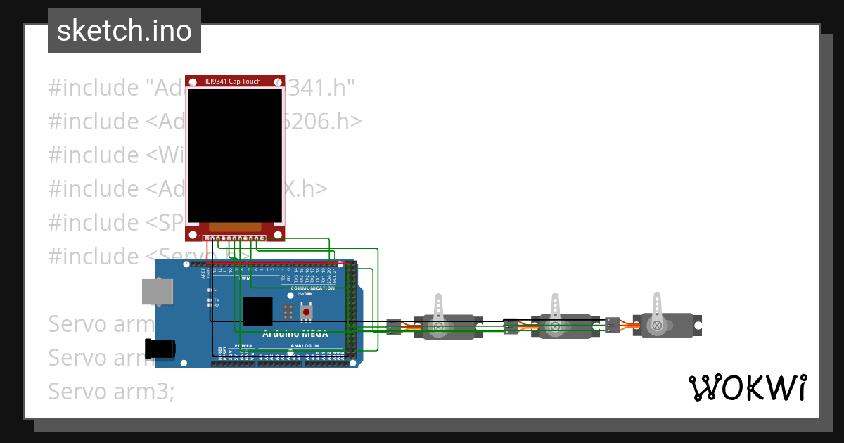 Servo mit Auswahl Display - Wokwi ESP32, STM32, Arduino Simulator
