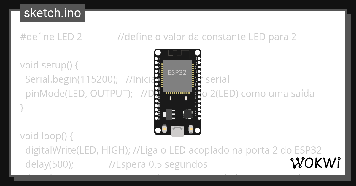 Procedimento 1 - WIFI - Wokwi ESP32, STM32, Arduino Simulator