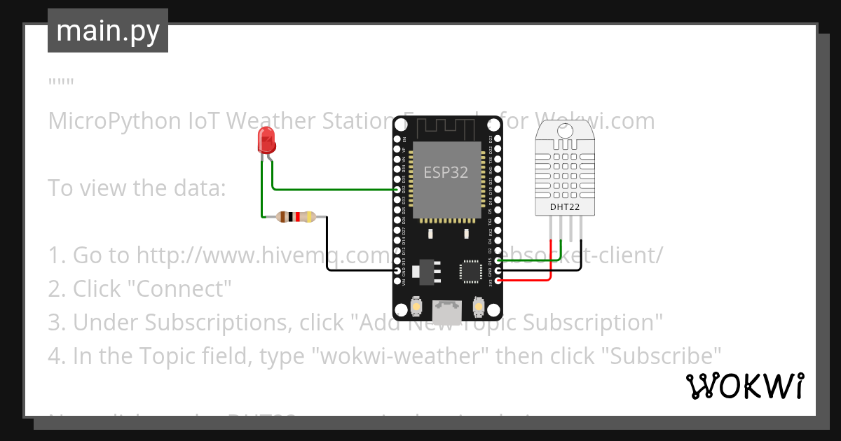 MicroPython MQTT - Wokwi ESP32, STM32, Arduino Simulator