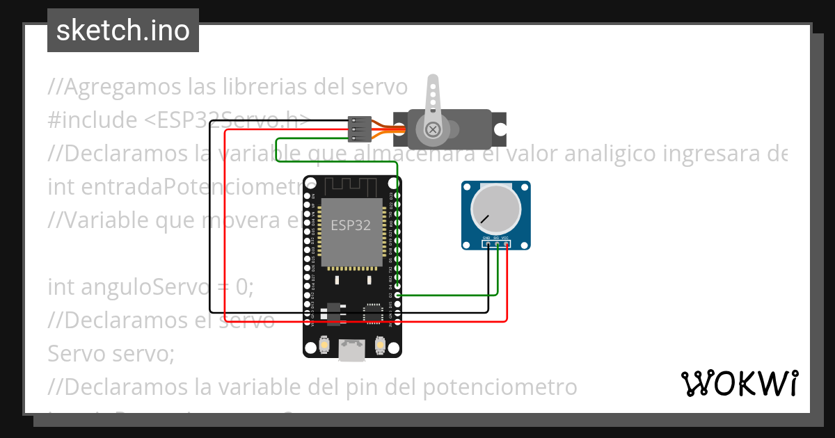Servo con pot - Wokwi ESP32, STM32, Arduino Simulator