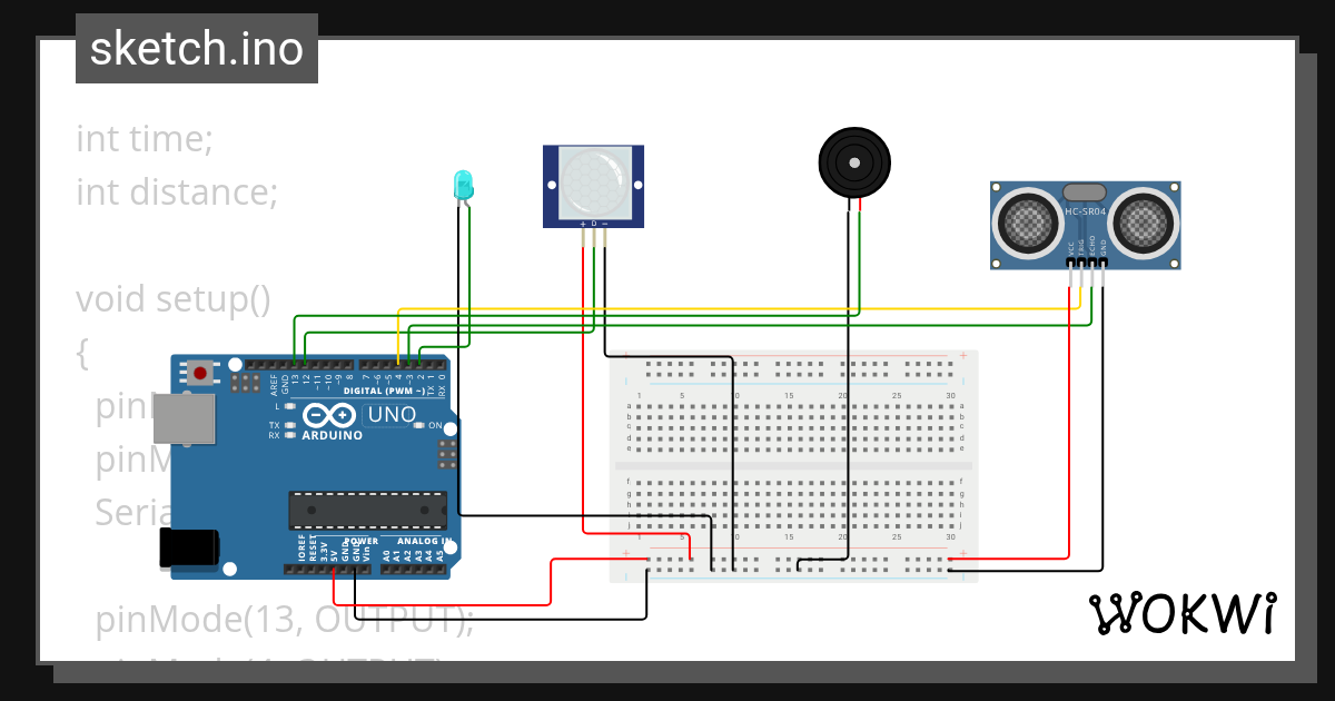 pir and temperature sensor - Wokwi ESP32, STM32, Arduino Simulator