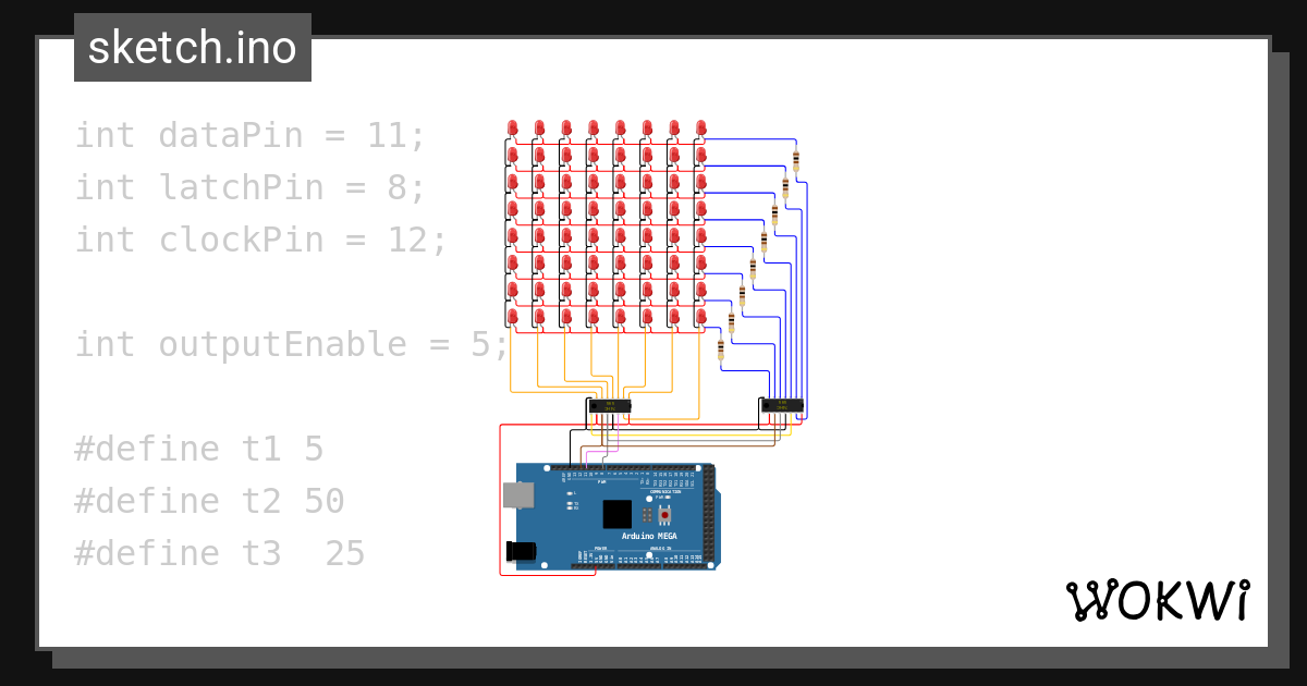 2x74595 8x8 Wokwi Esp32 Stm32 Arduino Simulator 4269