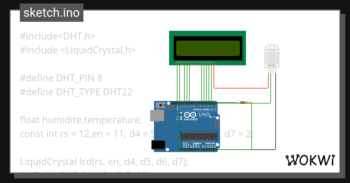 Ecran LCD - Wokwi ESP32, STM32, Arduino Simulator