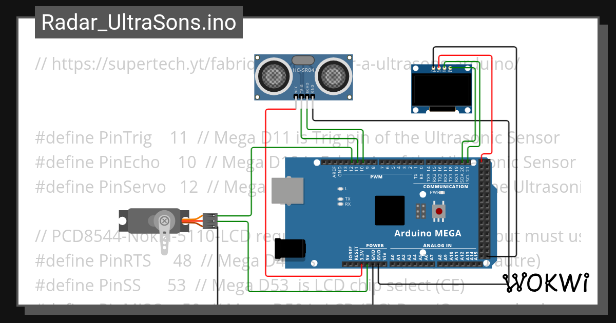 Alban Radar_Ultrason - Wokwi ESP32, STM32, Arduino Simulator