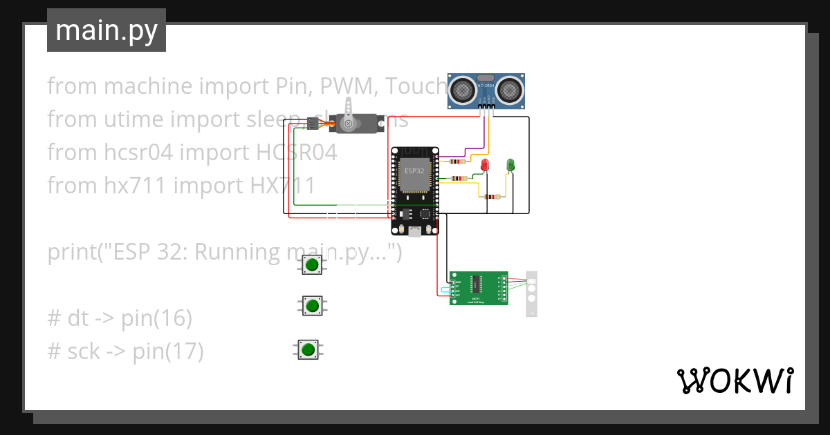 MicroPython Dispensador v1 - Wokwi ESP32, STM32, Arduino Simulator