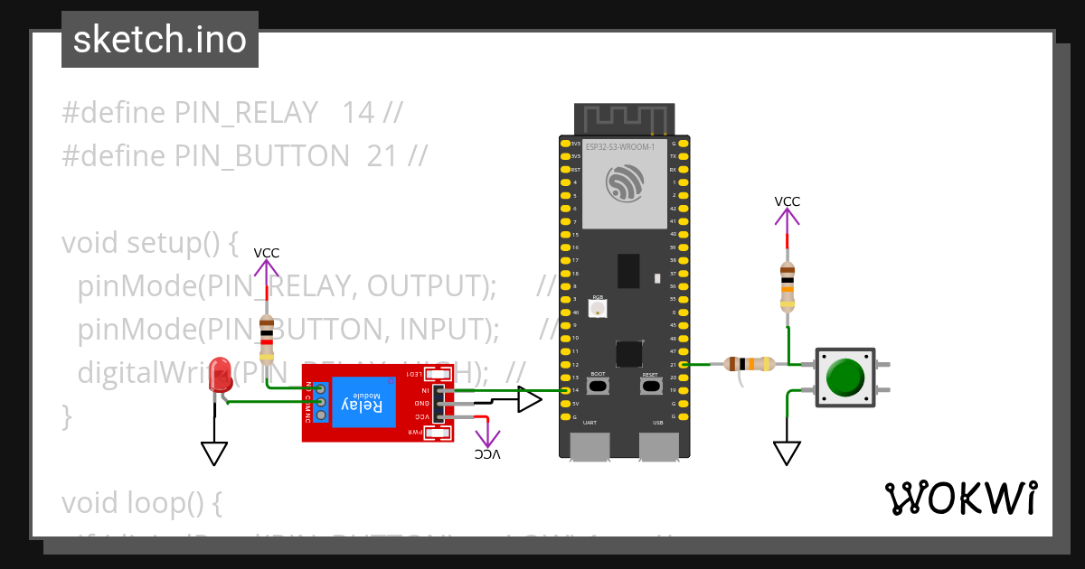 08.Relay - Wokwi ESP32, STM32, Arduino Simulator