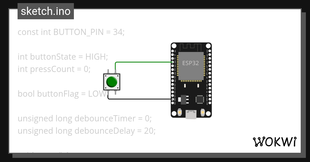 Contagem Push Button Lucas Pires Wokwi Esp32 Stm32 Arduino Simulator 