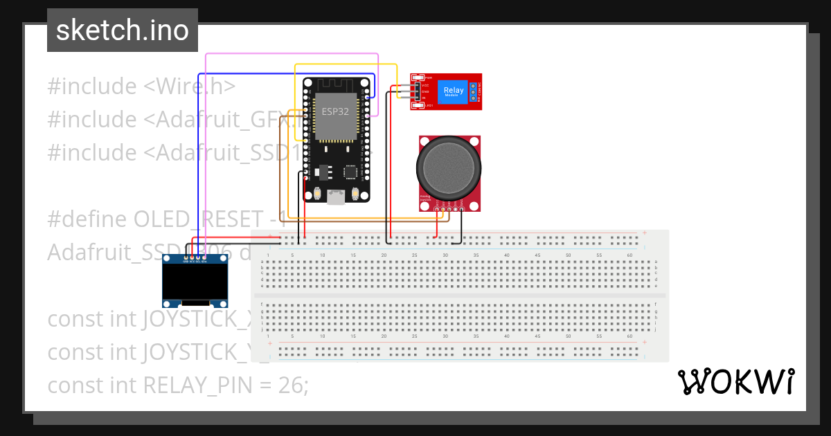 Joystick con Rele - Wokwi ESP32, STM32, Arduino Simulator