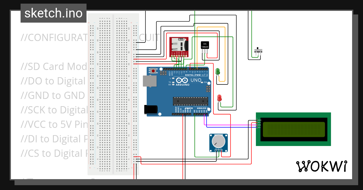Data Logging Temp Sensor To Sd Card 16x2 Lcd Wokwi Esp32 Stm32