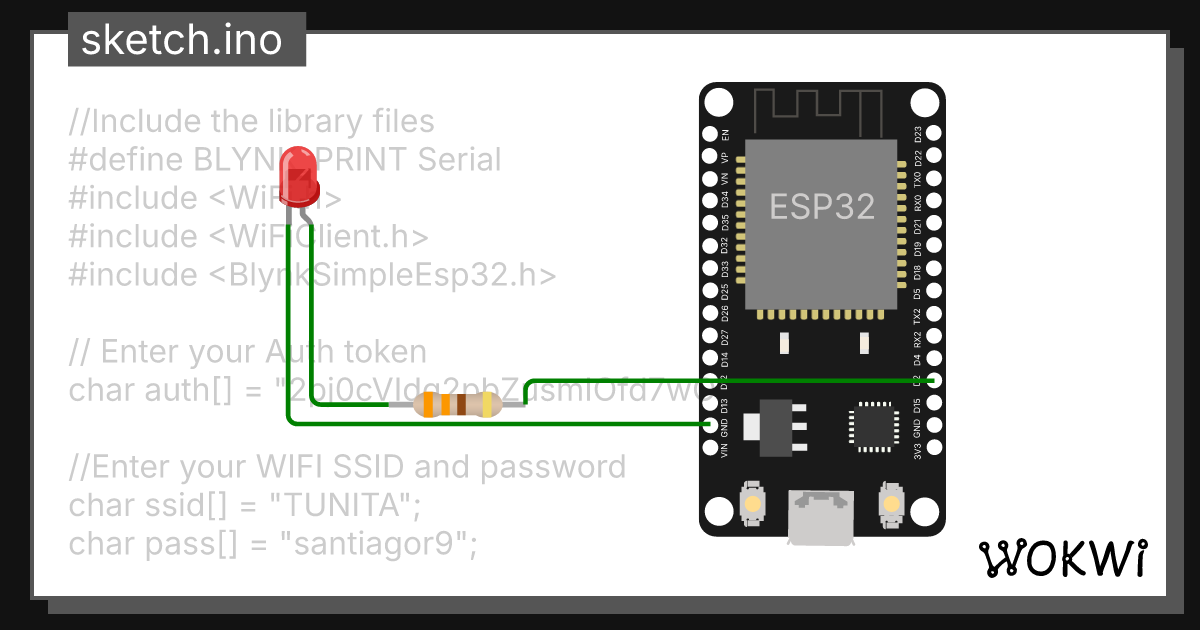 LED BLINK - Wokwi ESP32, STM32, Arduino Simulator
