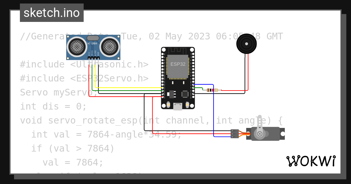 超音波 Wokwi Esp32 Stm32 Arduino Simulator 