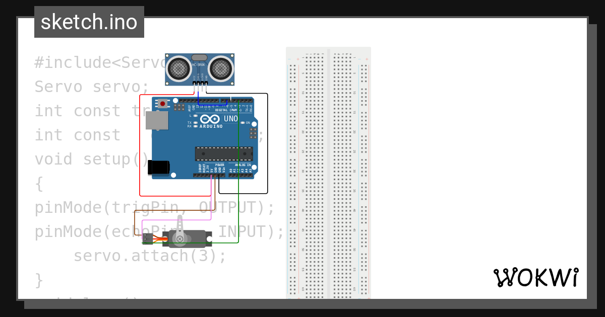 Servo Dan Ultrasonic Wokwi Esp32 Stm32 Arduino Simulator 8129