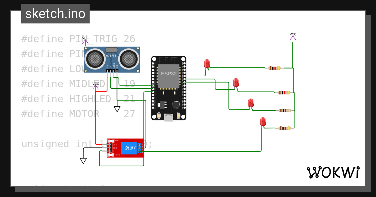 Waterlevelsensor Wokwi Esp32 Stm32 Arduino Simulator