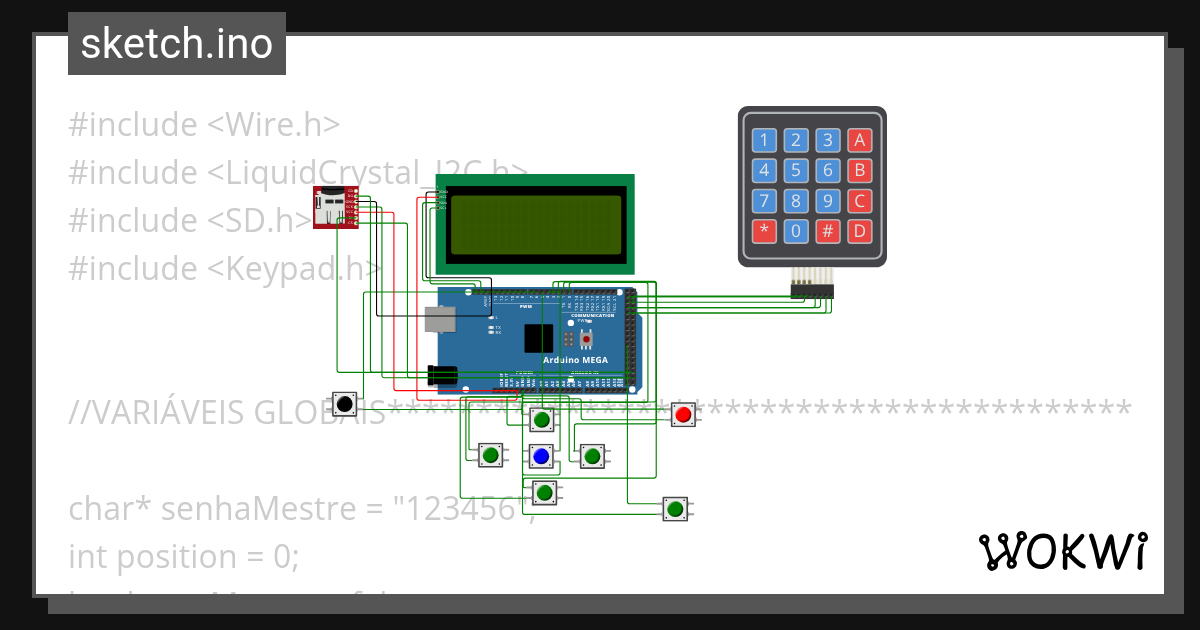 Senha / nome - Wokwi ESP32, STM32, Arduino Simulator