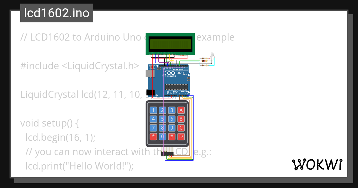 lcd1602.ino Copy - Wokwi ESP32, STM32, Arduino Simulator lcd1602.ino Copy - Wokwi ESP32, STM32, Arduino Simulator