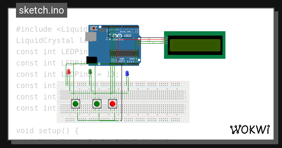 3 Lights Wokwi Esp32 Stm32 Arduino Simulator 8950