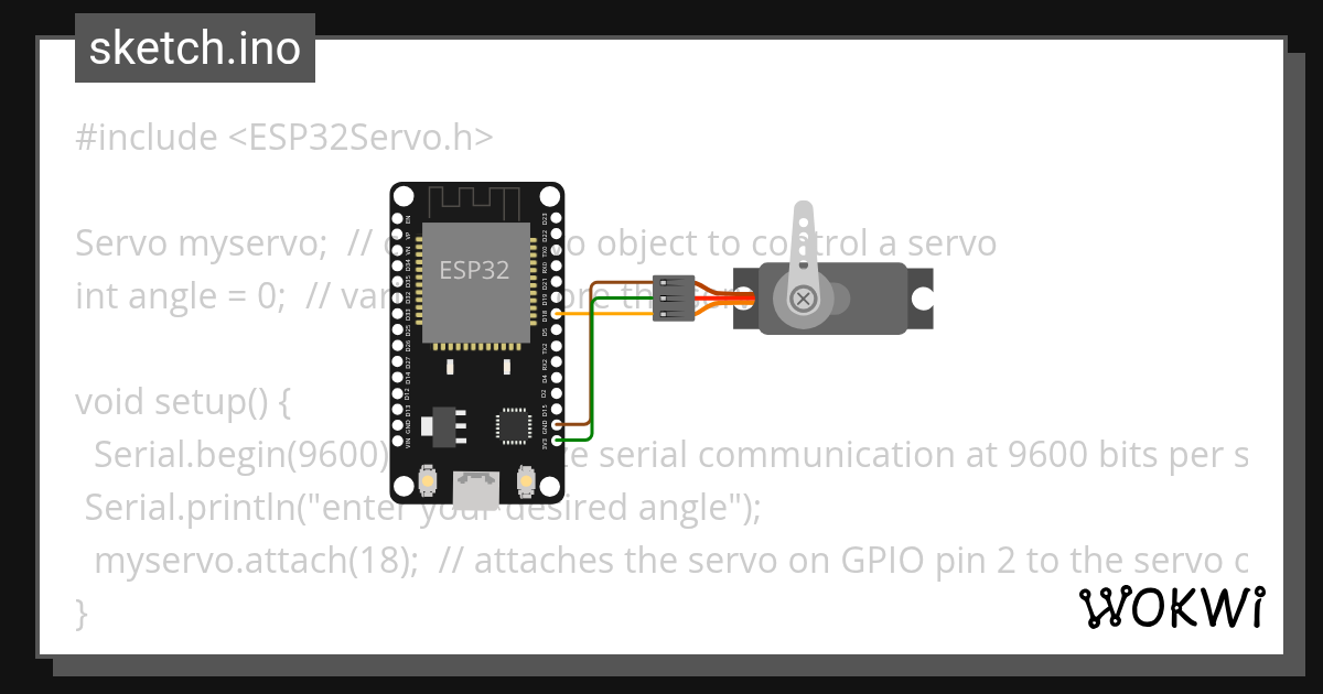 Esp W Servo Wokwi Esp32 Stm32 Arduino Simulator