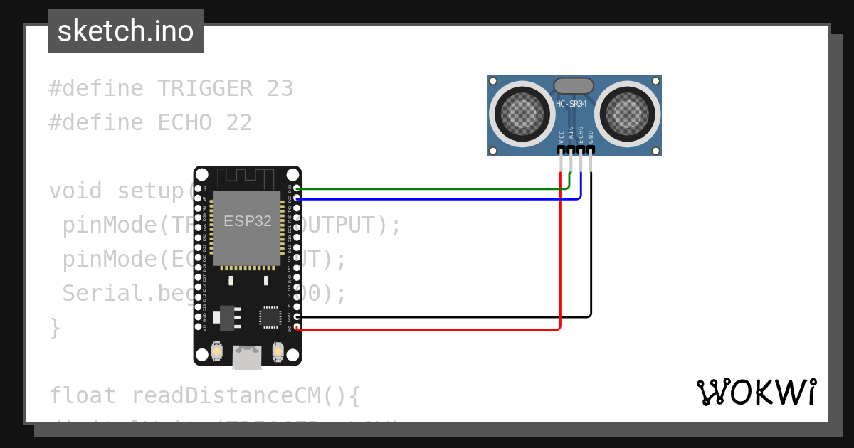 Ultra Sonic Wokwi Esp32 Stm32 Arduino Simulator