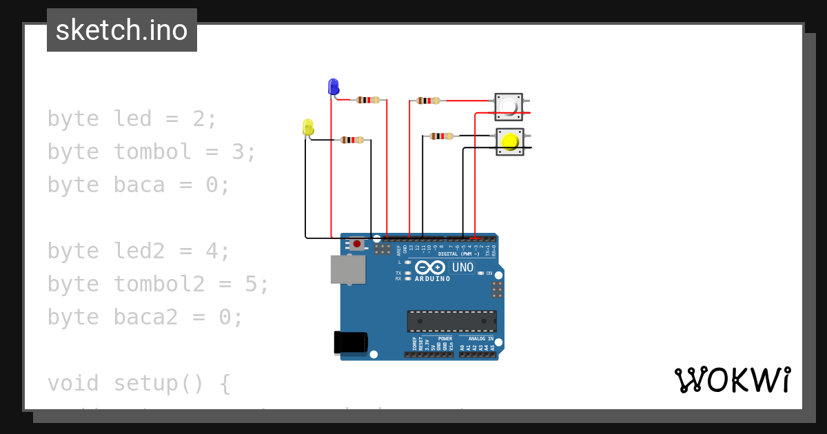 Tombol2 Dan Led2 Wokwi Esp32 Stm32 Arduino Simulator