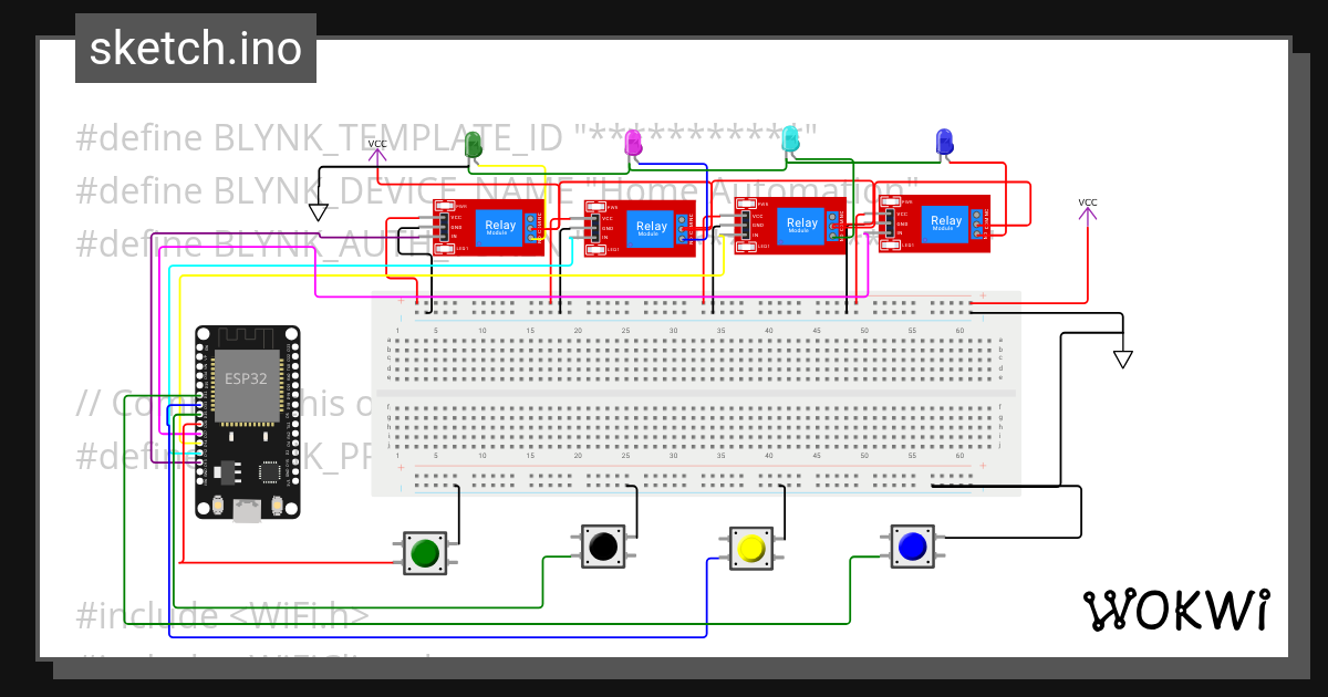 smart home - Wokwi ESP32, STM32, Arduino Simulator