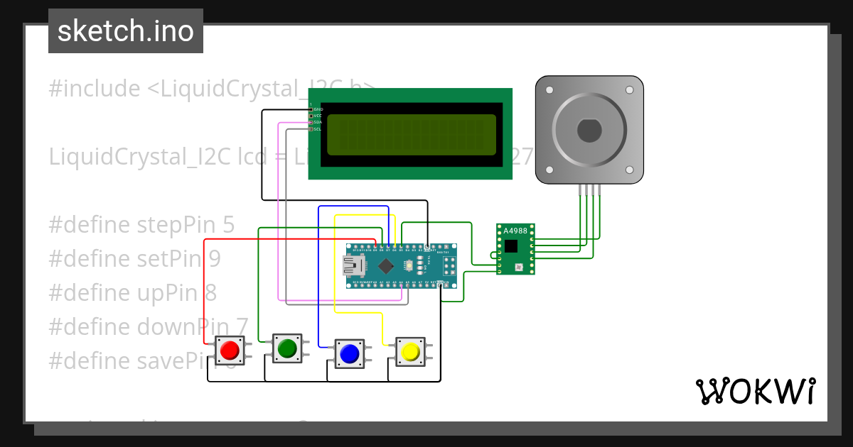 Stepper Motor with Menu - Wokwi ESP32, STM32, Arduino Simulator