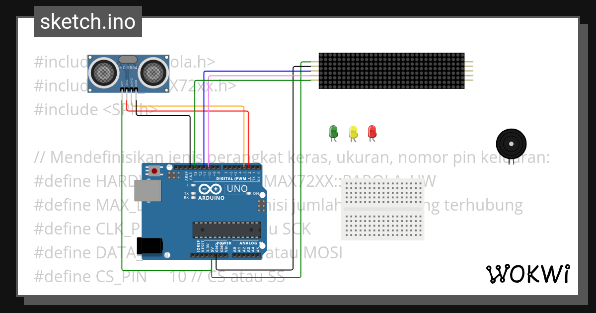 Social Distancing Sensor - Wokwi ESP32, STM32, Arduino Simulator