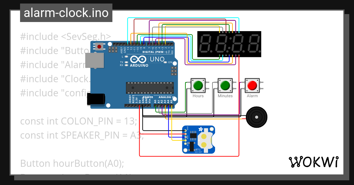 alarm-clock.ino - Wokwi ESP32, STM32, Arduino Simulator