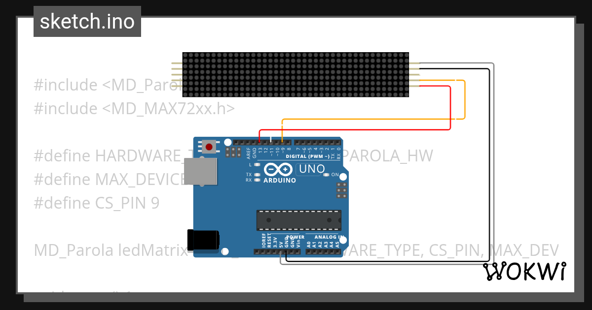 Led Matrix Wokwi Esp32 Stm32 Arduino Simulator 8109