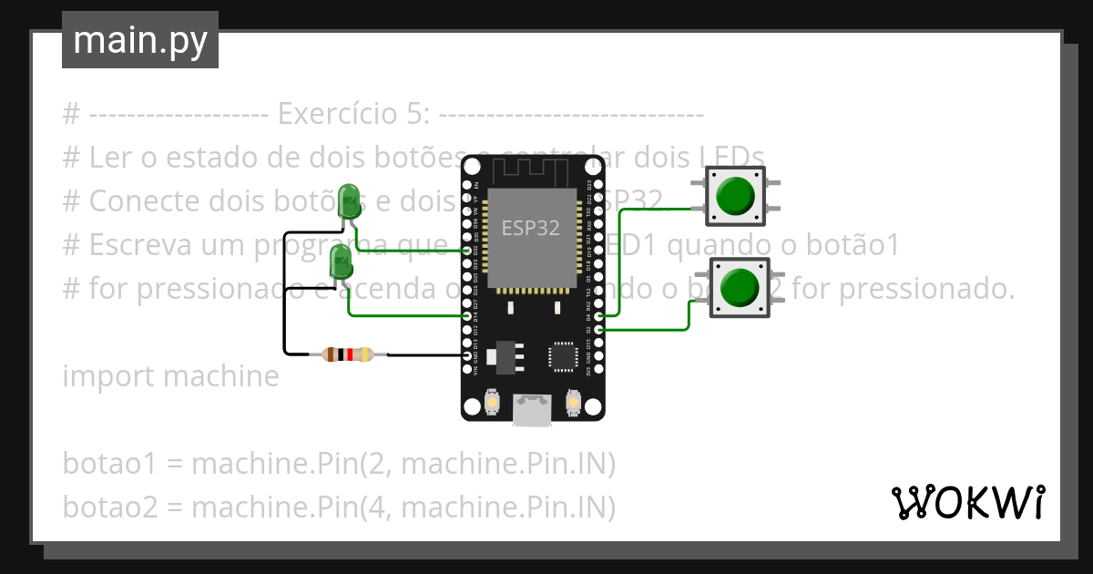 Ex 5 - Wokwi ESP32, STM32, Arduino Simulator