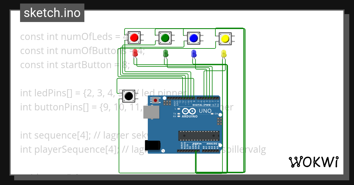 Among us oppgave V1 - Wokwi ESP32, STM32, Arduino Simulator