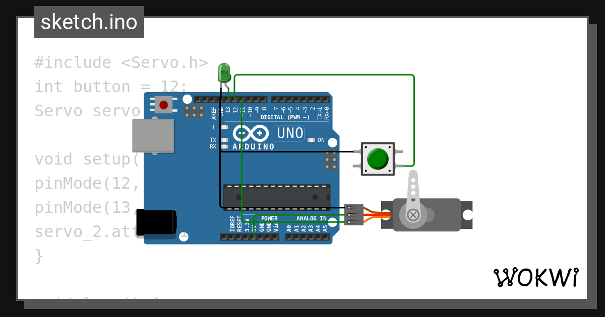 Servo And Led Wokwi Esp32 Stm32 Arduino Simulator 6675