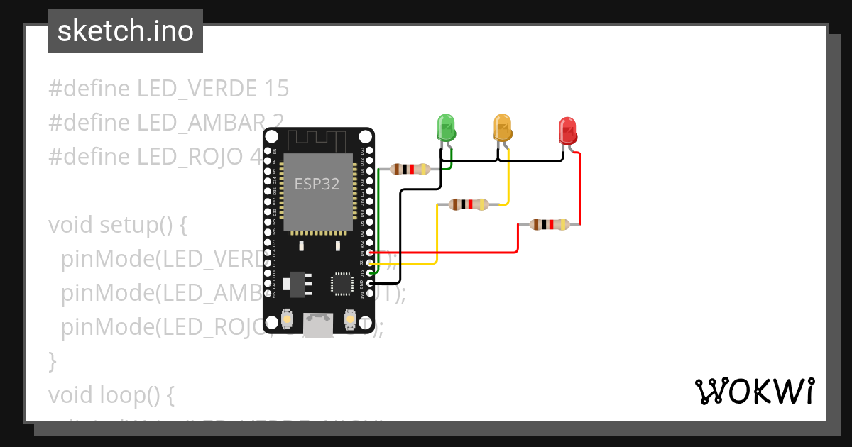 SEMAFORO - Wokwi ESP32, STM32, Arduino Simulator