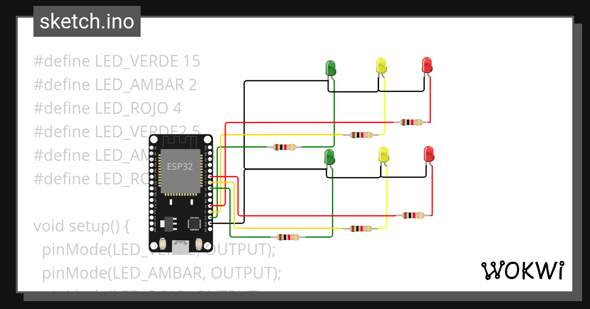 Semaforo De Crucero Wokwi Esp32 Stm32 Arduino Simulator 9669