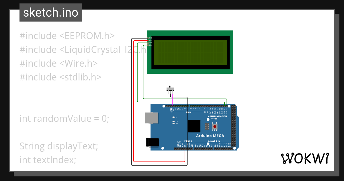 LCD MEGA - Wokwi ESP32, STM32, Arduino Simulator
