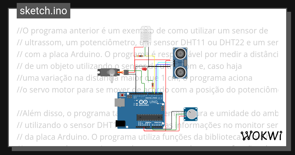 aula09_ULTRASSOM_SERVO_DHT - Wokwi ESP32, STM32, Arduino Simulator