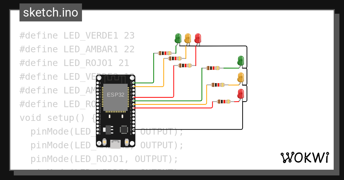 Semáforo 2 Wokwi Esp32 Stm32 Arduino Simulator 4548