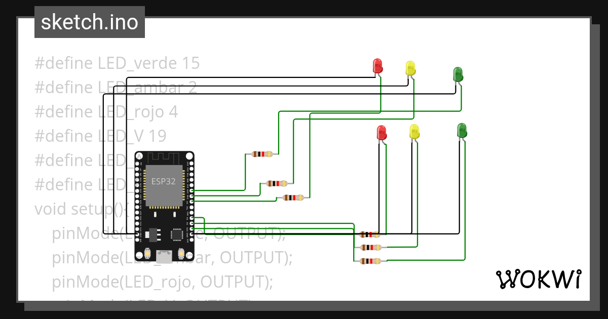 Semaforo 2 - Wokwi ESP32, STM32, Arduino Simulator