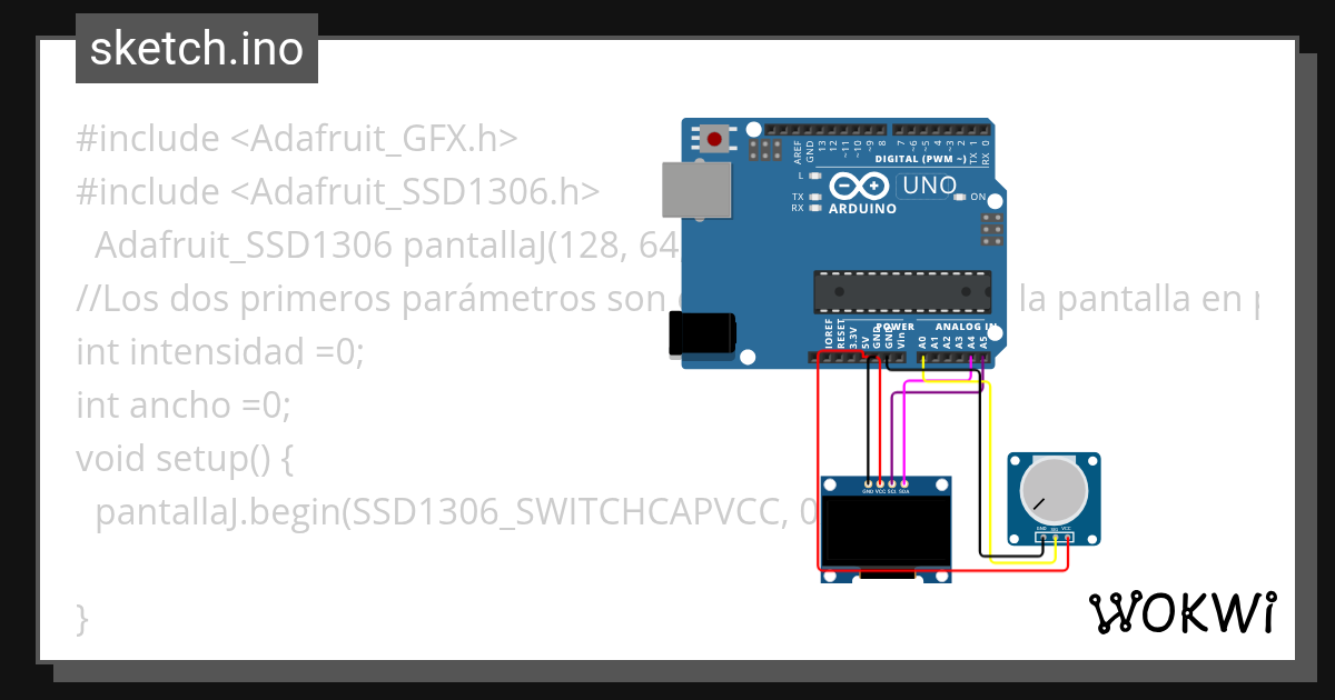pantalla OLED Actividad 3 - Wokwi ESP32, STM32, Arduino Simulator