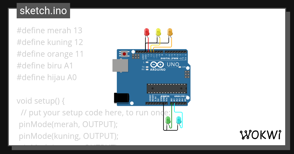 Running Light .ino - Wokwi ESP32, STM32, Arduino Simulator