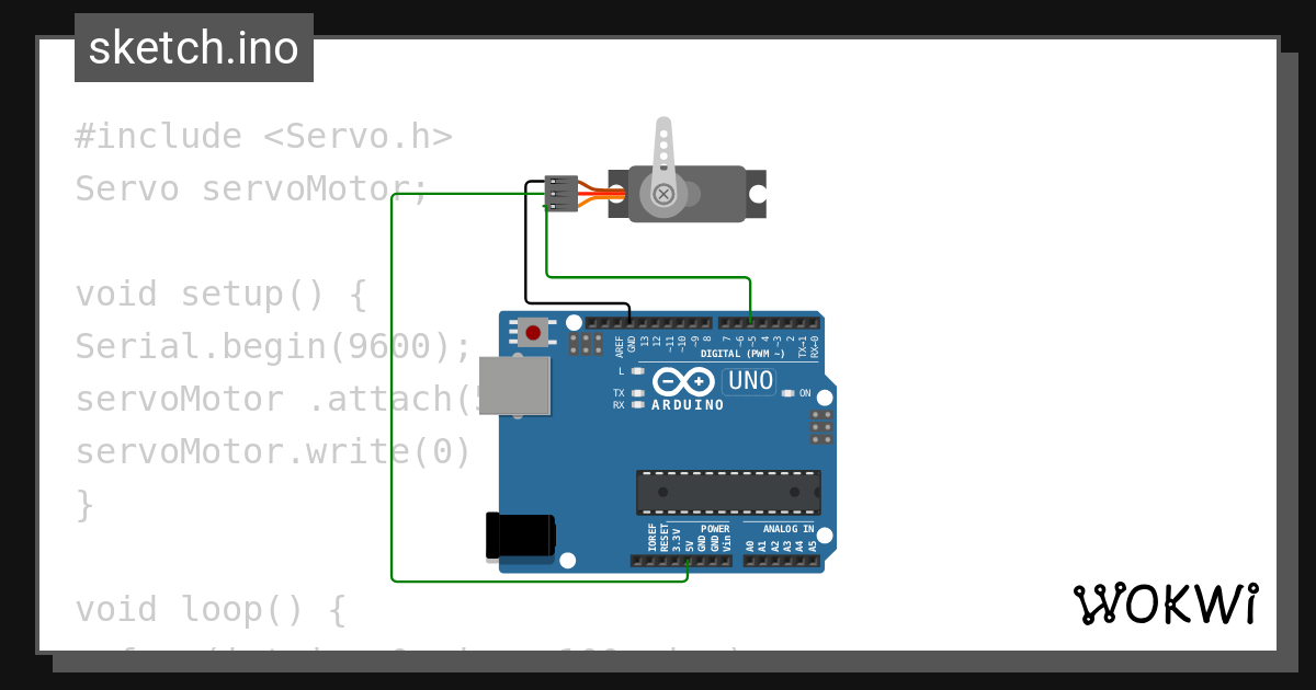 Servomotor Wokwi Esp32 Stm32 Arduino Simulator