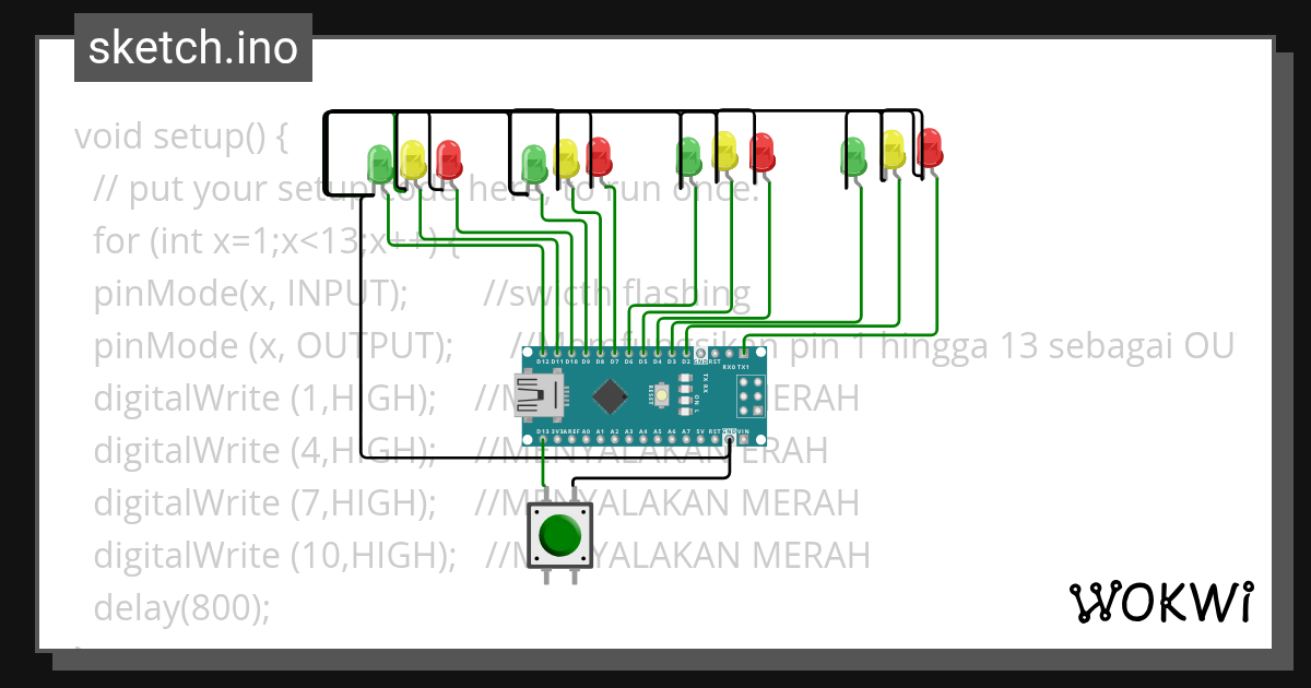 trafficLight - Wokwi ESP32, STM32, Arduino Simulator