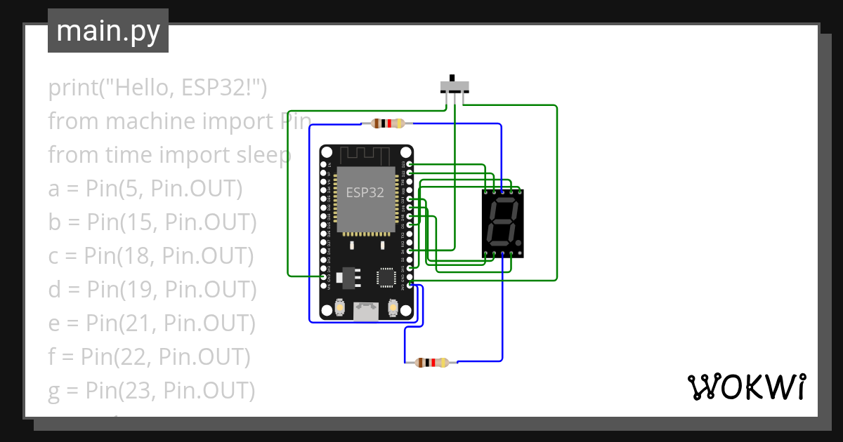 nombre y contador acondicionados. - Wokwi ESP32, STM32, Arduino Simulator