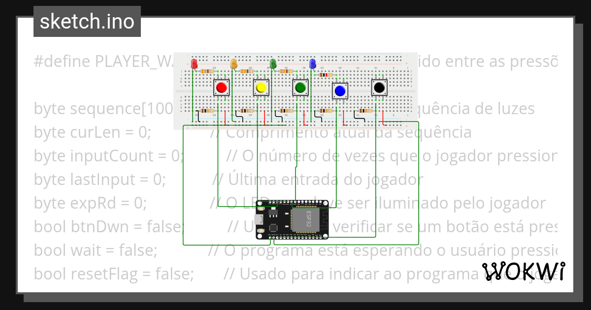 Meu Simon Game - Wokwi ESP32, STM32, Arduino Simulator