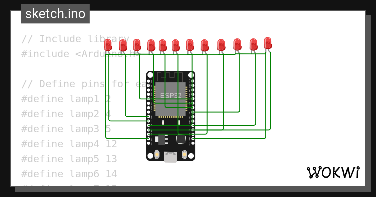 12 Lampu Hias Wokwi Esp32 Stm32 Arduino Simulator 4566