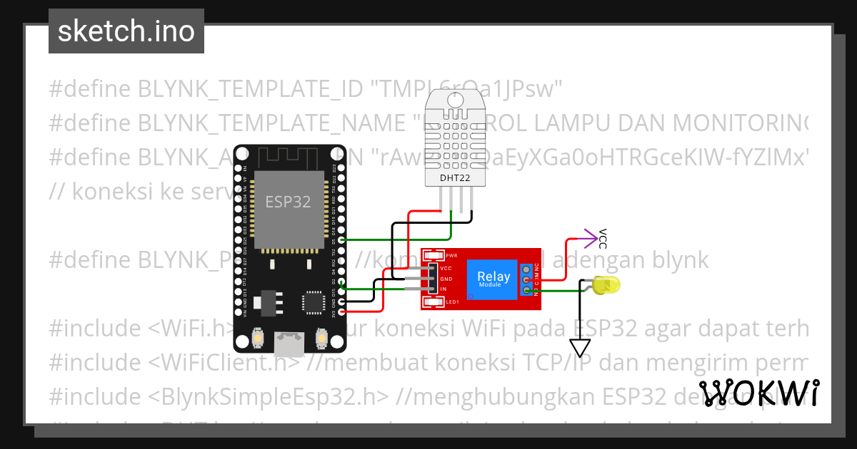 project iot relay dan dht - Wokwi ESP32, STM32, Arduino Simulator