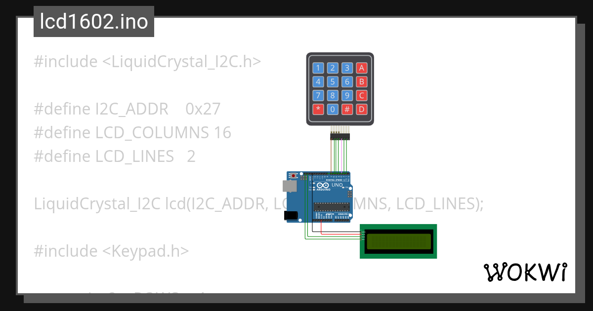Keypad&lcd test Copy - Wokwi ESP32, STM32, Arduino Simulator