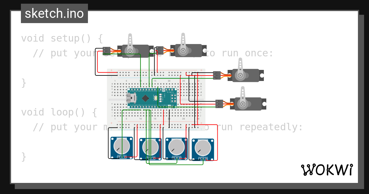 Robooic Arm Wokwi Esp32 Stm32 Arduino Simulator 7262